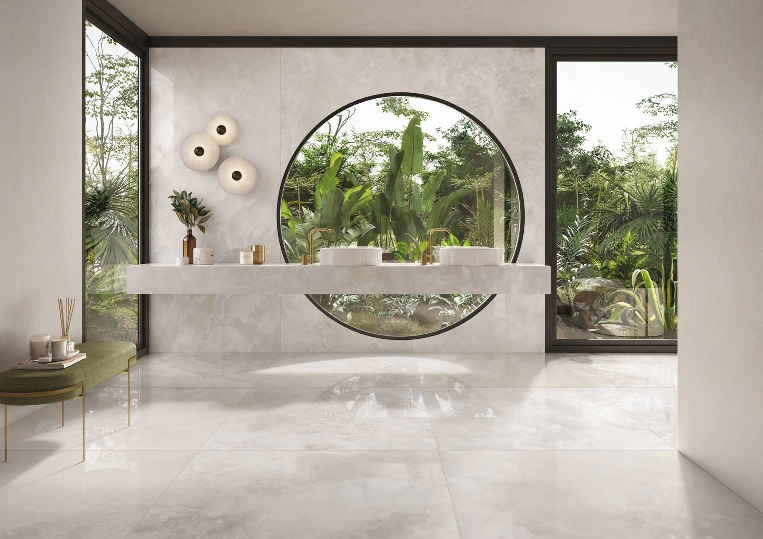 Ceramiche Keope Onice Corner Tile Pearl, Lappato, 33x120cm, 9.00mm ...