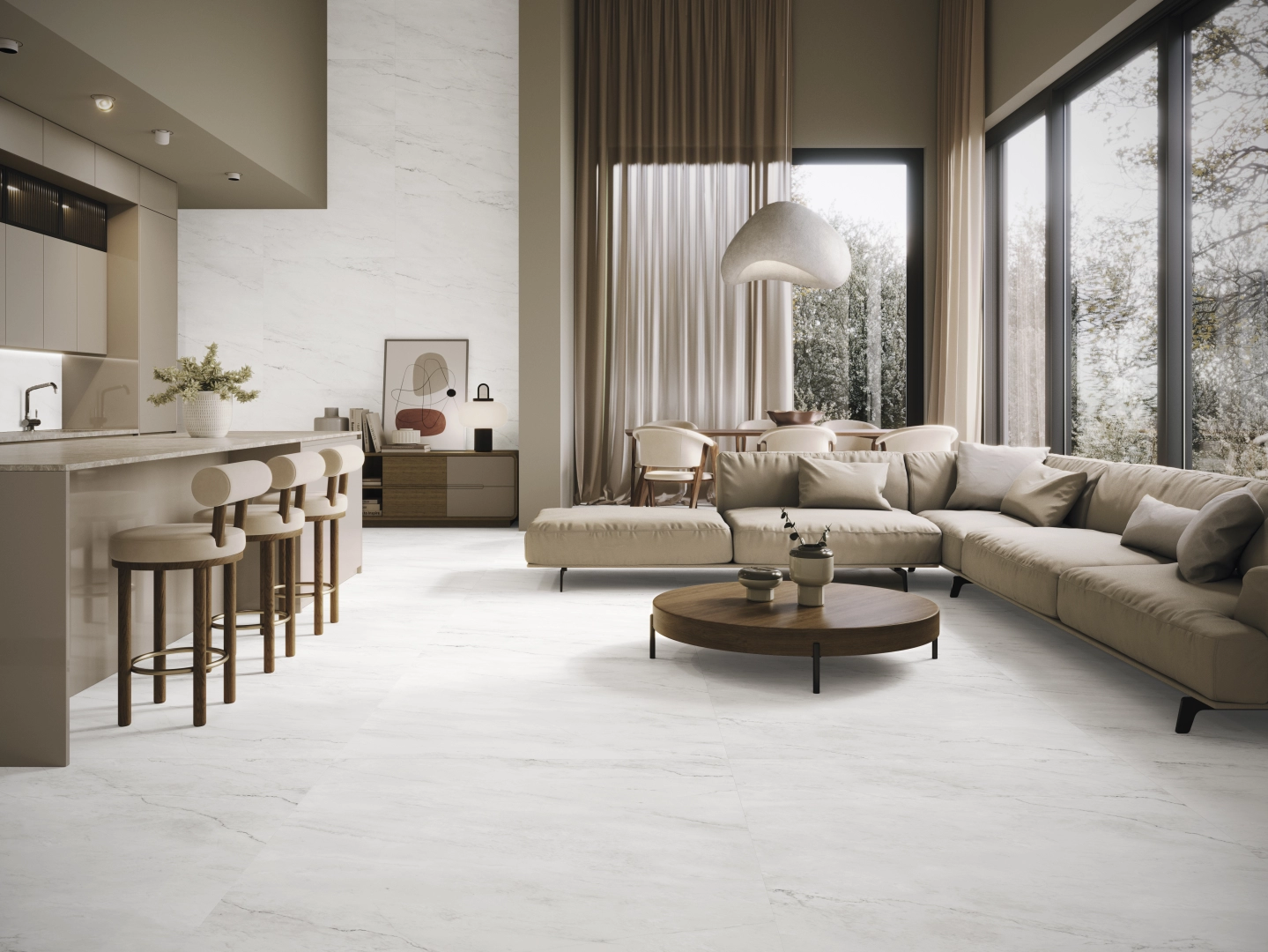 Argenta Ceramica Pacific Pearl, Mate, 120x120cm, 9.00mm, Rectified — SKU: [SKU] | Dimora