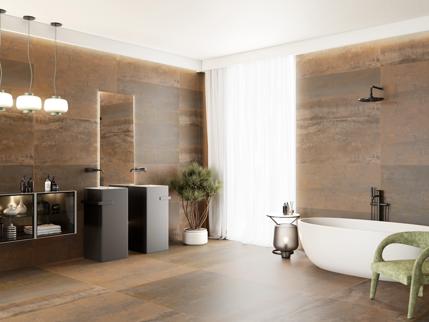 Ibero Ceramica Ionic Copper, Natural, 120x60cm, 10.00mm, Rectified — SKU: [SKU] | Dimora