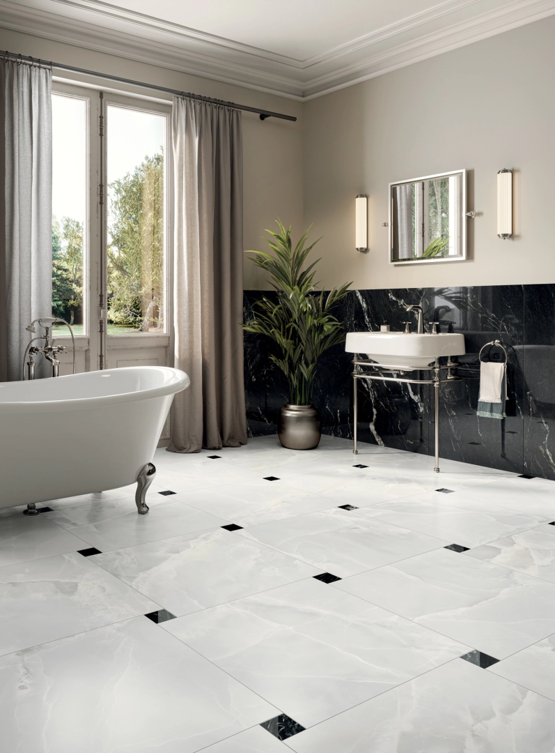 Panaria Ceramica Perpetual Belvedere Dark, Lux, 120x278cm, 6.00mm, Rectified — SKU: [SKU] | Dimora
