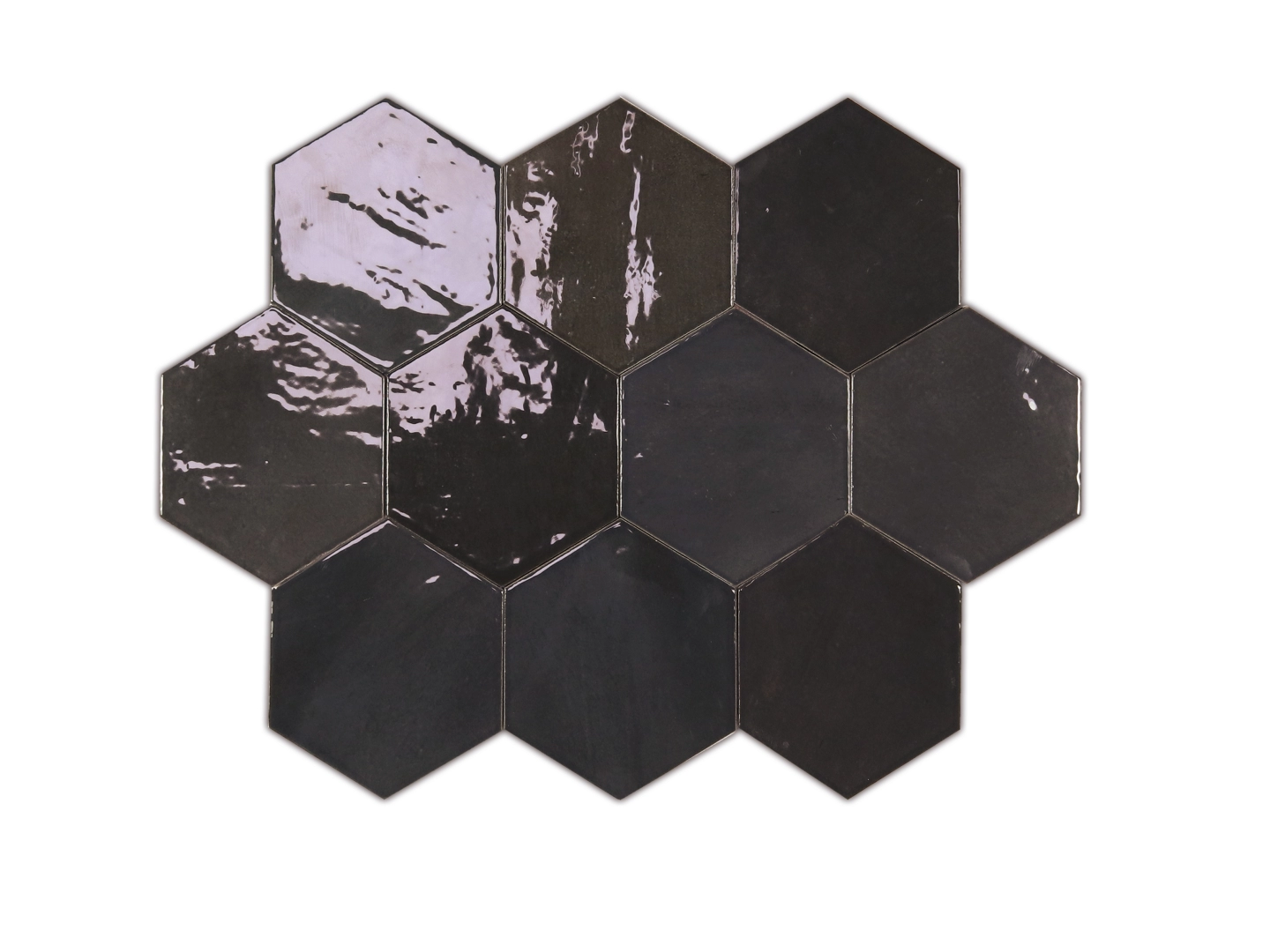 Wow Design Zellige Hexa Graphite, Gloss, 10.8x12.4cm, 8.50mm, not ...