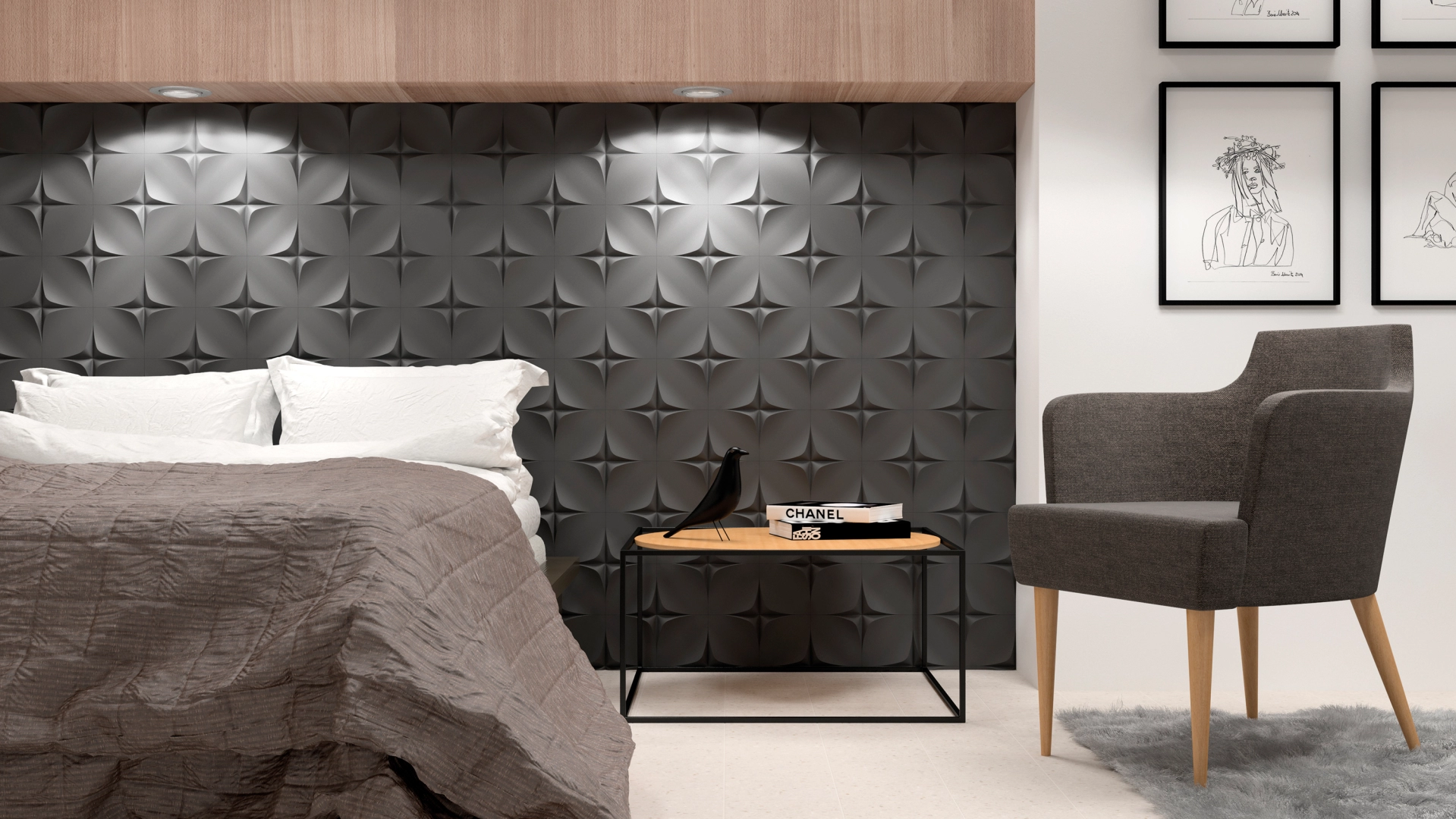 Wow Design Wow Collection Wave Graphite, Matt, 12.5x12.5cm, 22.50mm ...