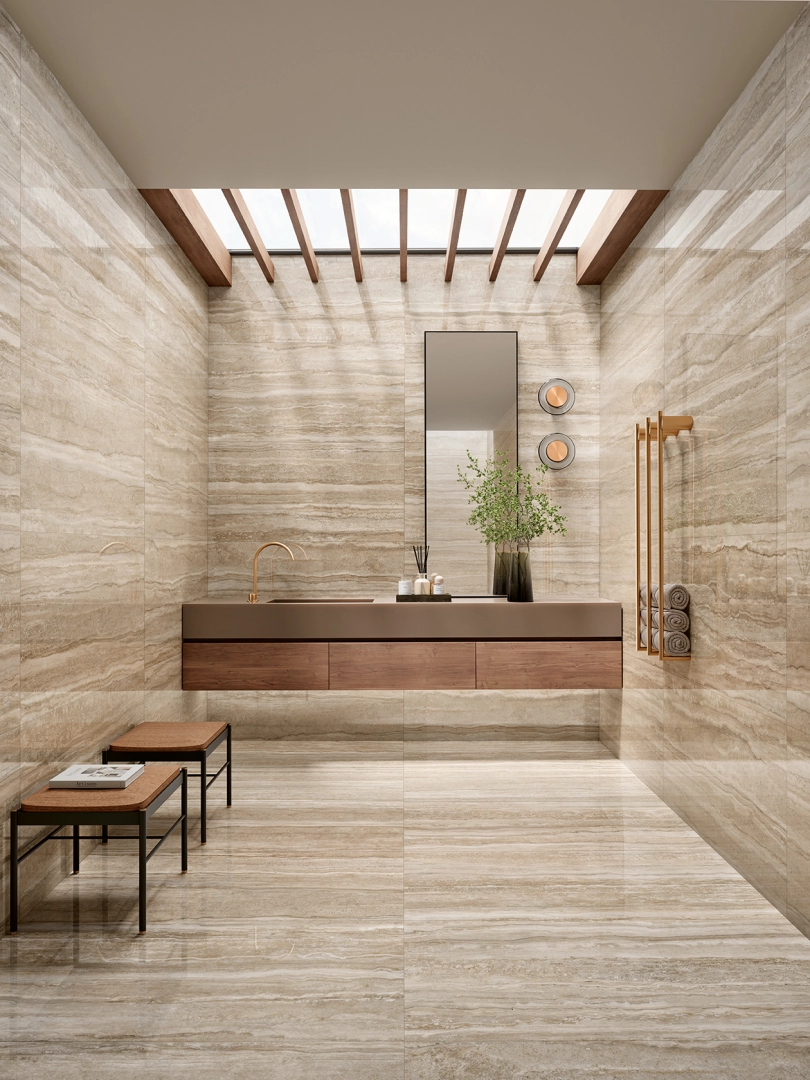 Margres Endless Travertino, Polished, 60x120cm, 9.50mm, Not-rectified ...