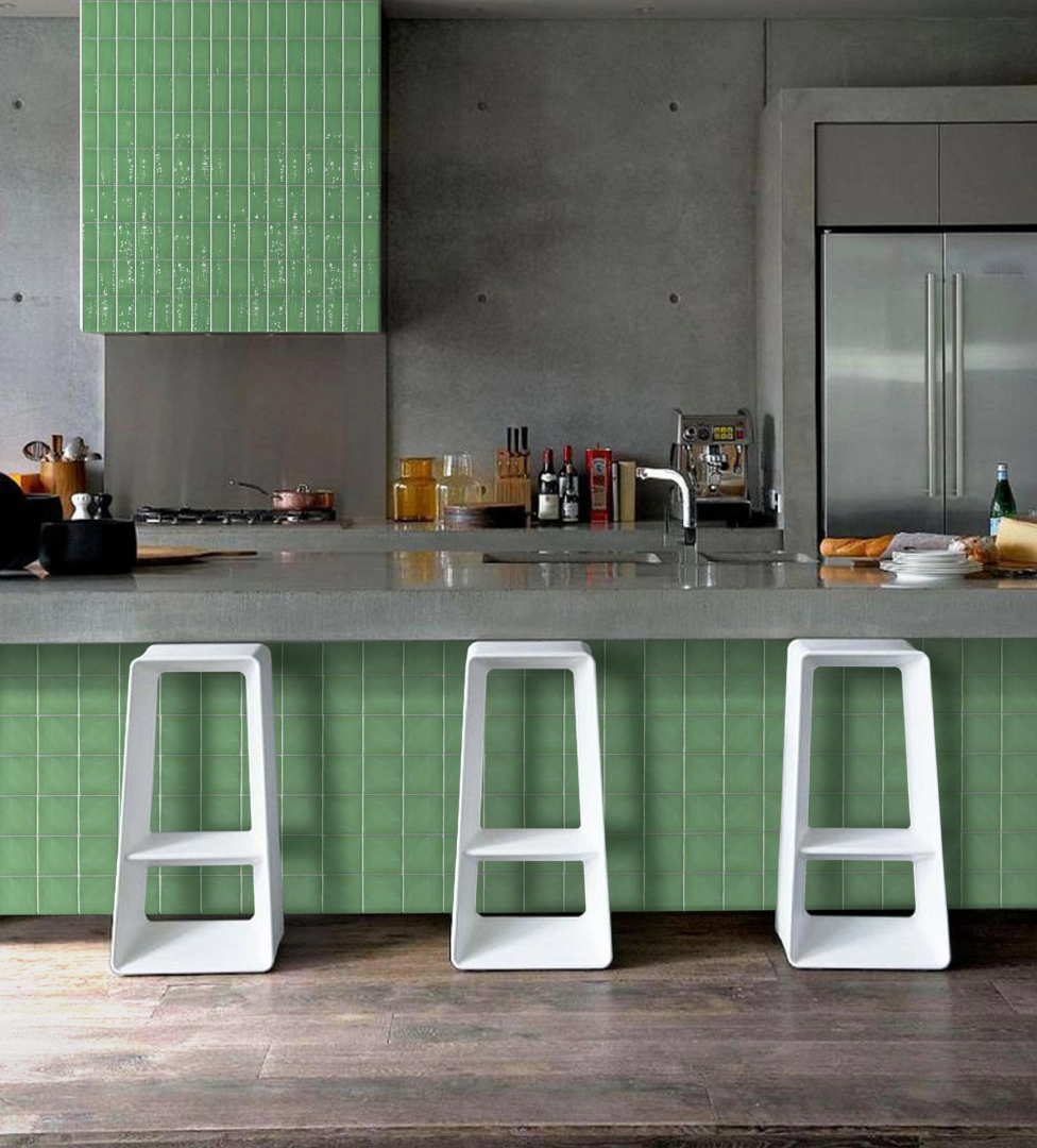 Self Style Crayon Spring Green, Matt, 13x13cm, 9.00mm, Rectified — SKU: [SKU] | Dimora